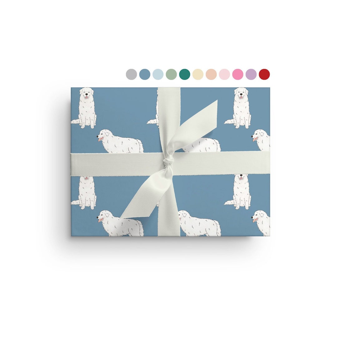 5 Sheets of Great Pyrenees Wrapping Paper, Custom PYR Pyrenean Mountain ...