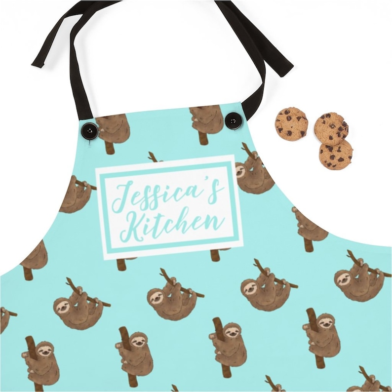 Custom Apron Sloth Aprons Animal Personalized Cooking Baking | Etsy