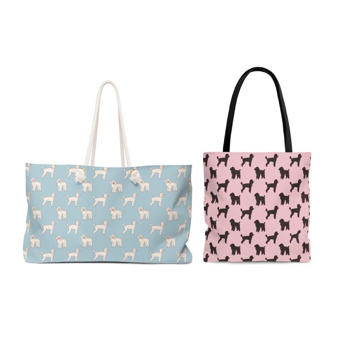 Poodle Tote Bag Dog Pattern Weekender Bag for Women Cute - Etsy