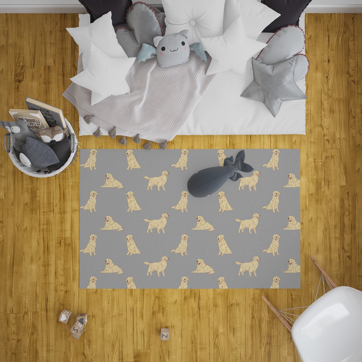 Golden Retriever Area Rug Dog Nursery Room Rug Custom Living | Etsy