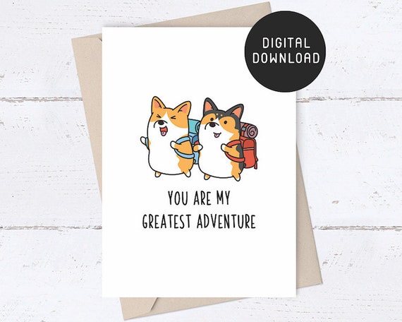 PRINTABLE Valentine Card You Are My Greatest Adventure | Etsy