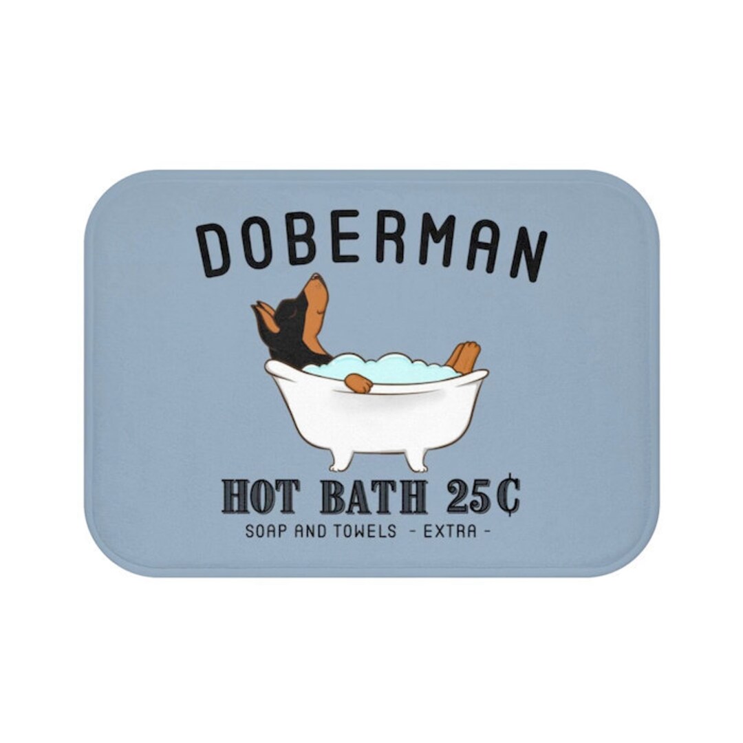 Doberman Pinscher Bath Mat, Dog Door Mat, Floor Mats, Bathroom Decor ...