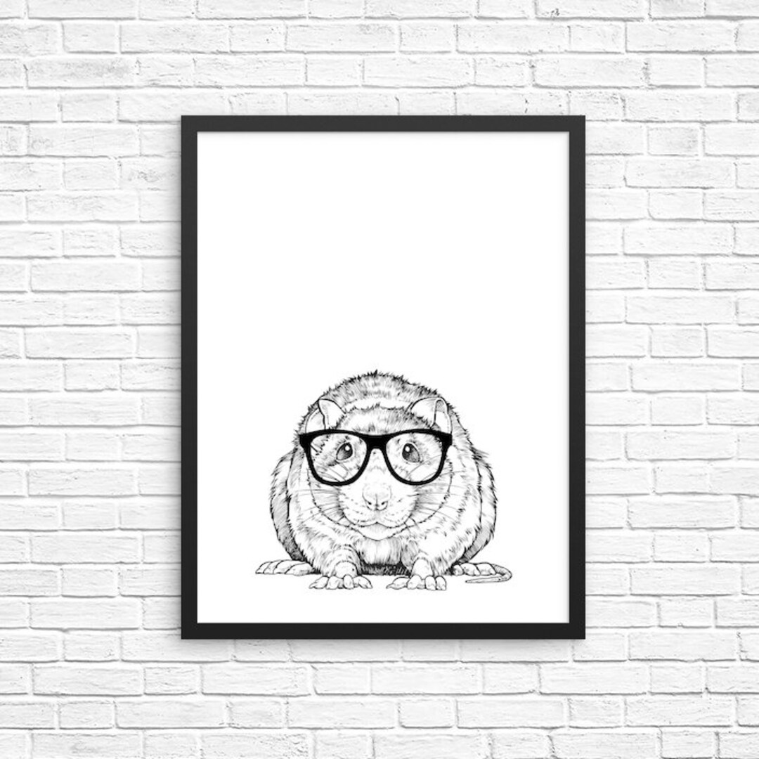 Rat Wall Art, Animal Portrait Print, Farmhouse Sign, Pet Wall Decor ...