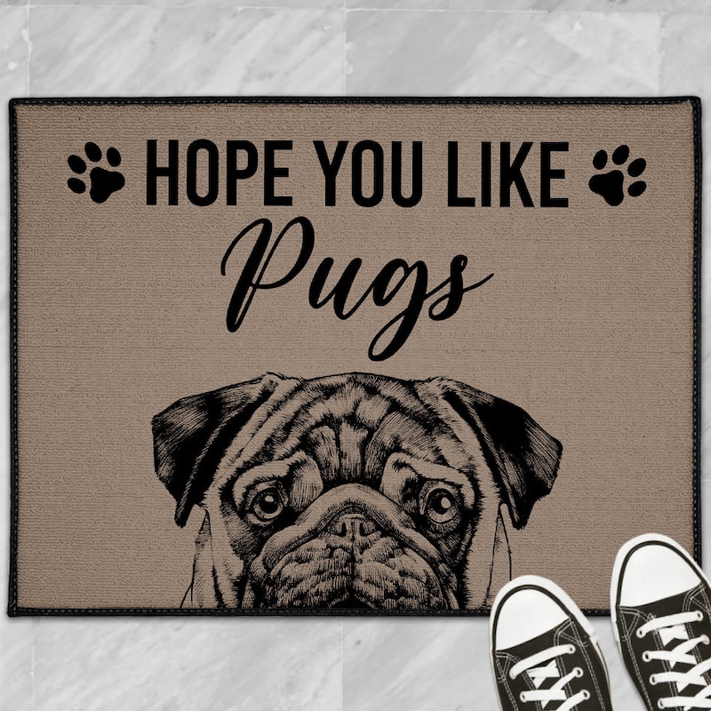 Pug Welcome Mat - Etsy