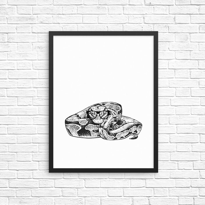 Ball Python Wall Art Royal Python Snake Portrait Print - Etsy