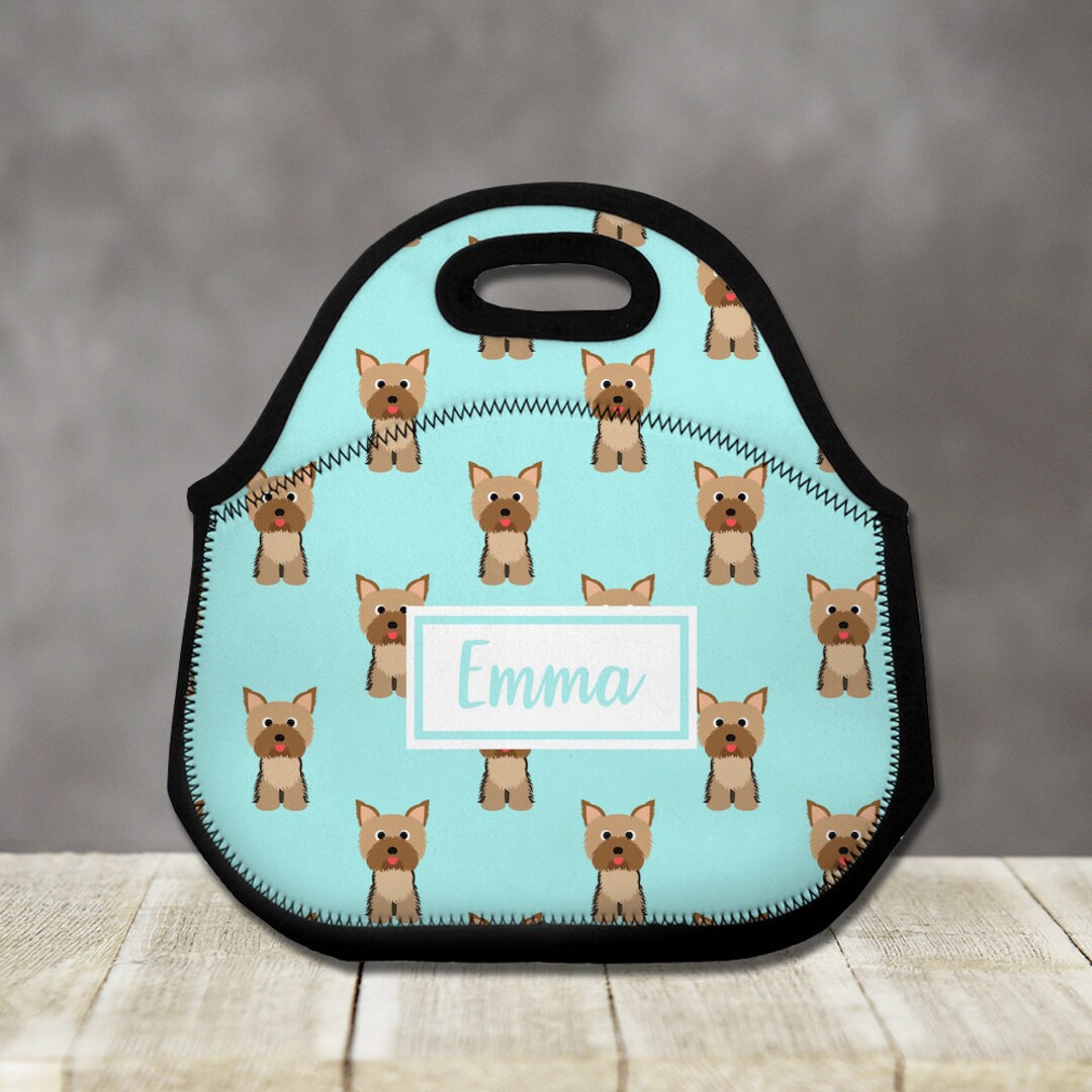 Yorkshire Terrier Personalized Lunch Tote, Dog Monogram Lunch Bag ...
