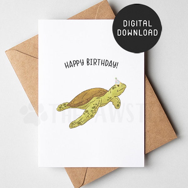 Turtle Card - Etsy
