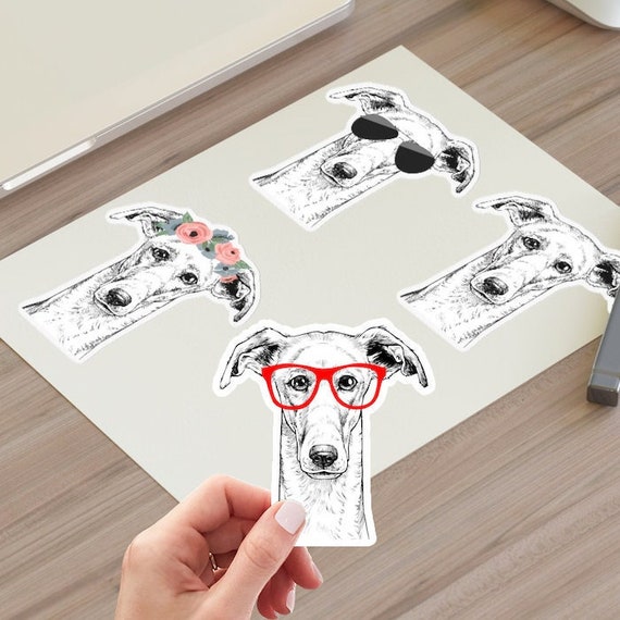Italian Greyhound Sticker Sheet Vinyl Stickers Floral - Etsy