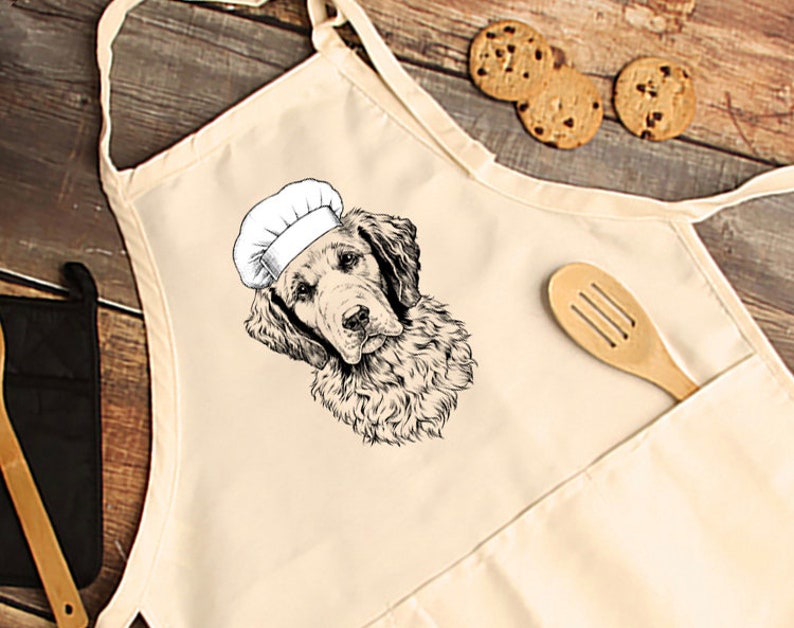 Golden Retriever Apron, Golden Mom Aprons With Pockets, Dog Lovers ...