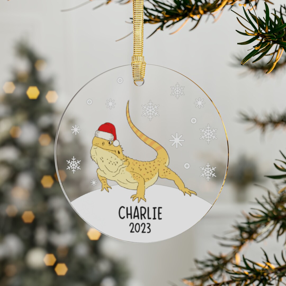 Personalized Bearded Dragon Ornament Christmas, Custom Lizard New Baby ...
