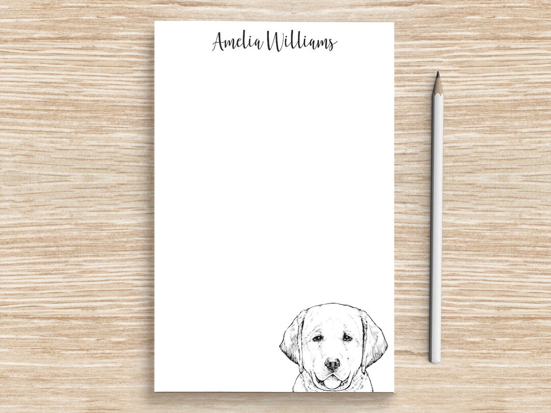 Yellow Labrador Retriever Notepad, Personalized Dog Notepad, Custom Dog ...