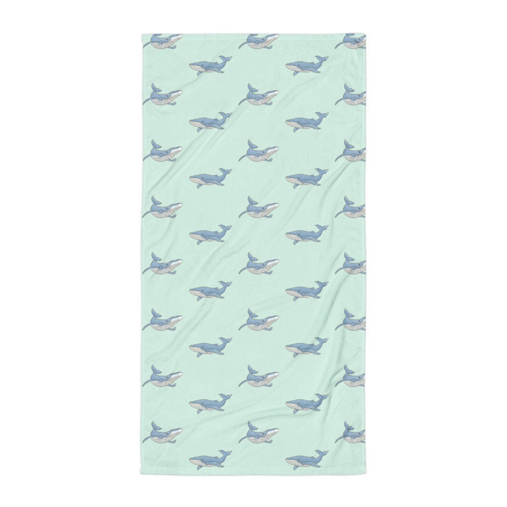 Whale Beach Towel Bath Towel Cute Sea Animal Towel Under - Etsy UK