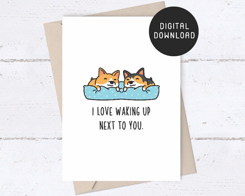 PRINTABLE Valentine Card, I Love Waking up Next to You Valentine Days ...