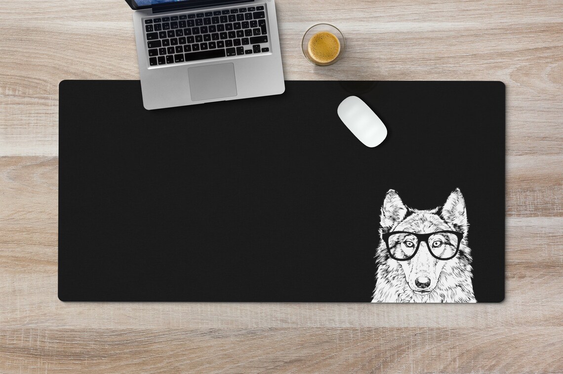 Wolf Large Desk Mat Animal Mousepad Black Desk Pad Mouse - Etsy.de