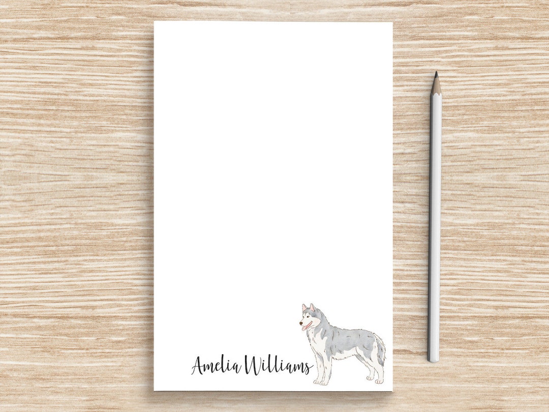 Siberian Husky Notepad, Personalized Huskies Dog Notepad, Dog ...