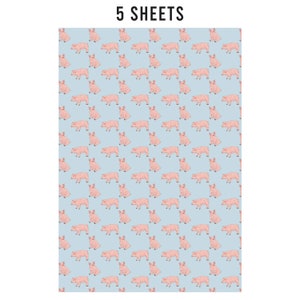 5 Sheets of Pig Wrapping Paper, Custom Farm Animal Wrapping Paper ...