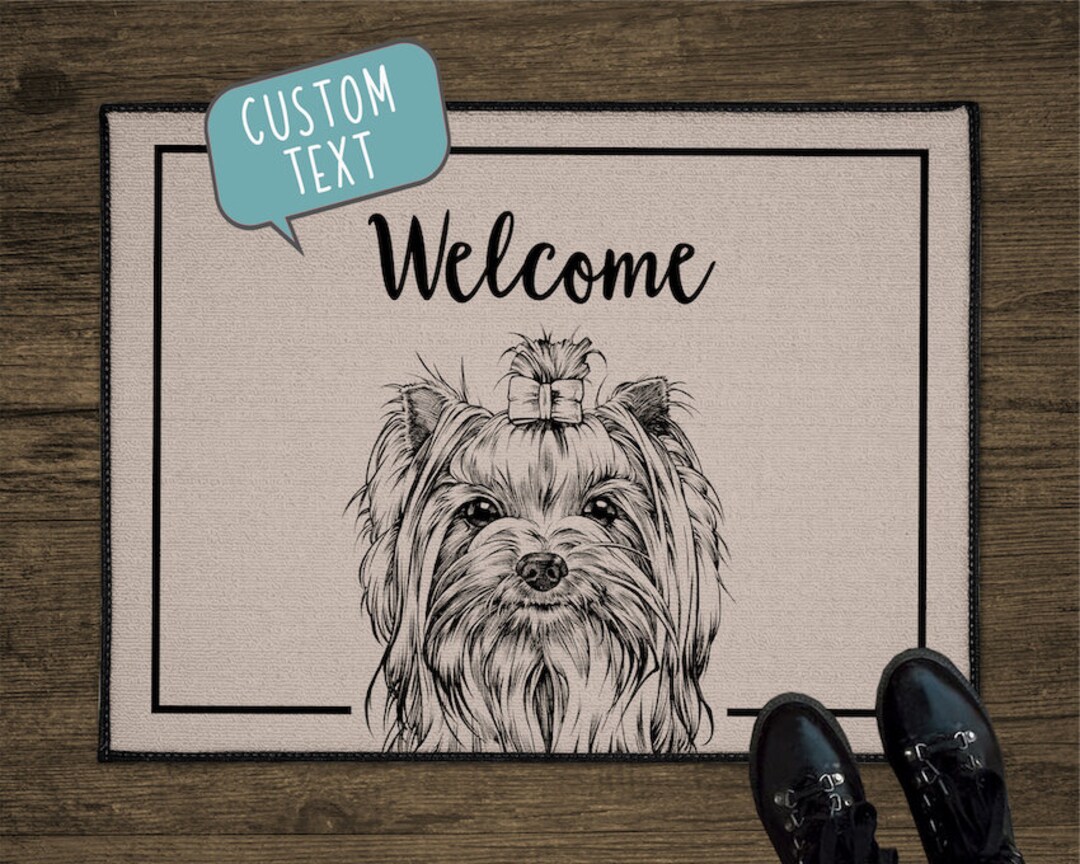 Yorkshire Terrier Door Mat, Yorkie Dog Custom Doormat, Personalized ...