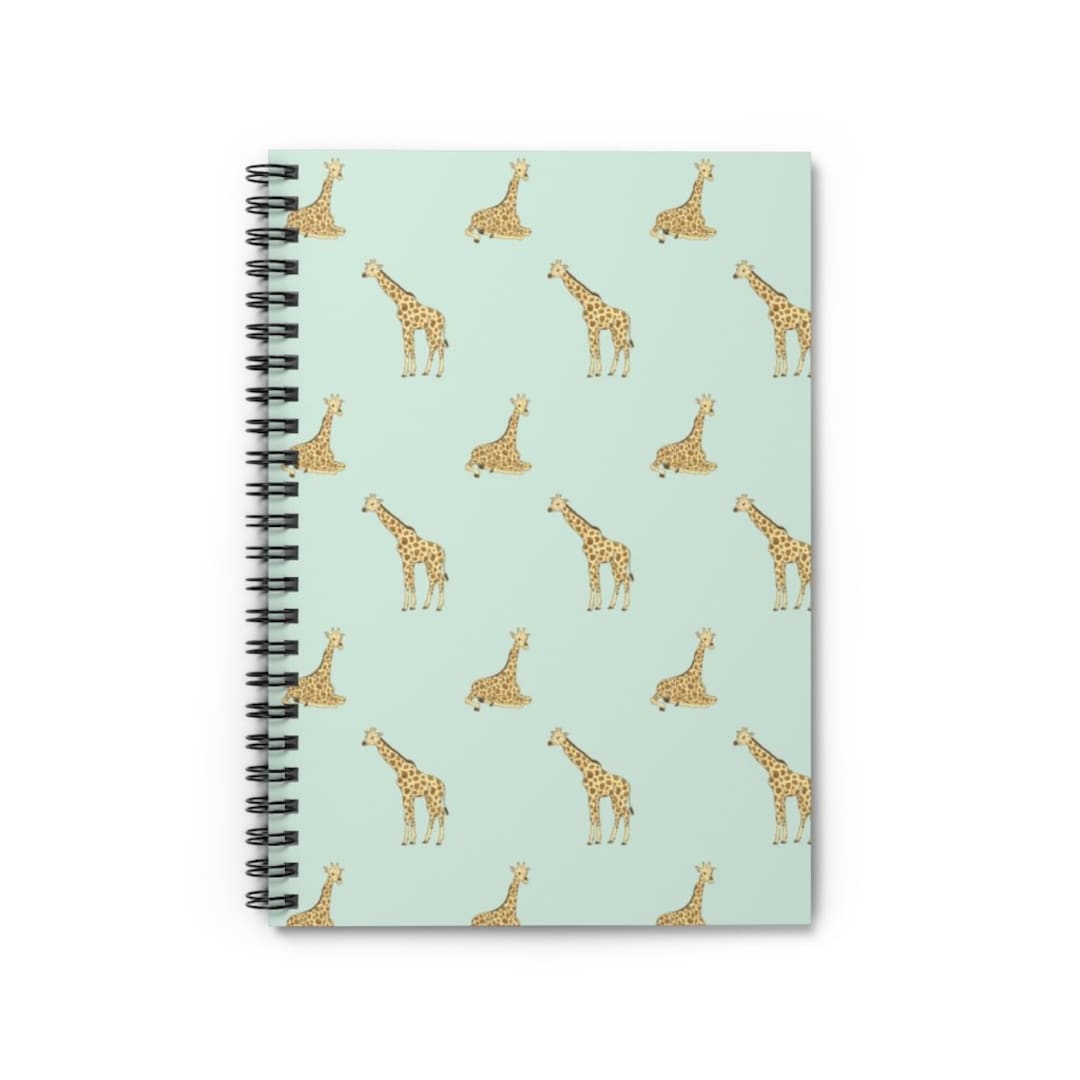 Giraffe Notebook, Safari Animal Spiral Notebook, Cute Notepad, Journal ...
