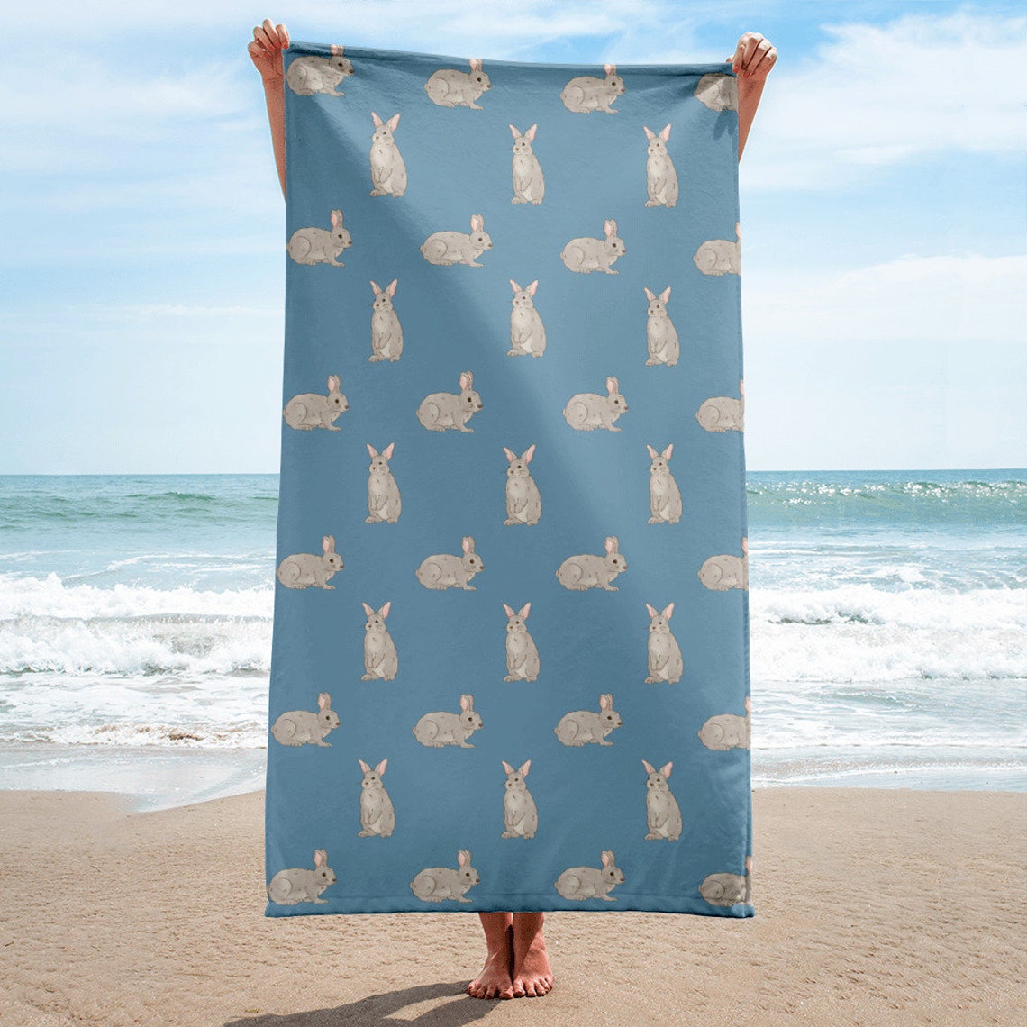 Rabbit Beach Towel Pet Bath Towel Cute Animal Towel Rabbit - Etsy
