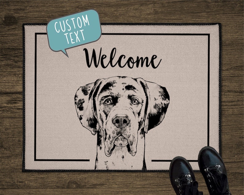 Great Dane Door Mat Dog Custom Front Doormat Personalized - Etsy