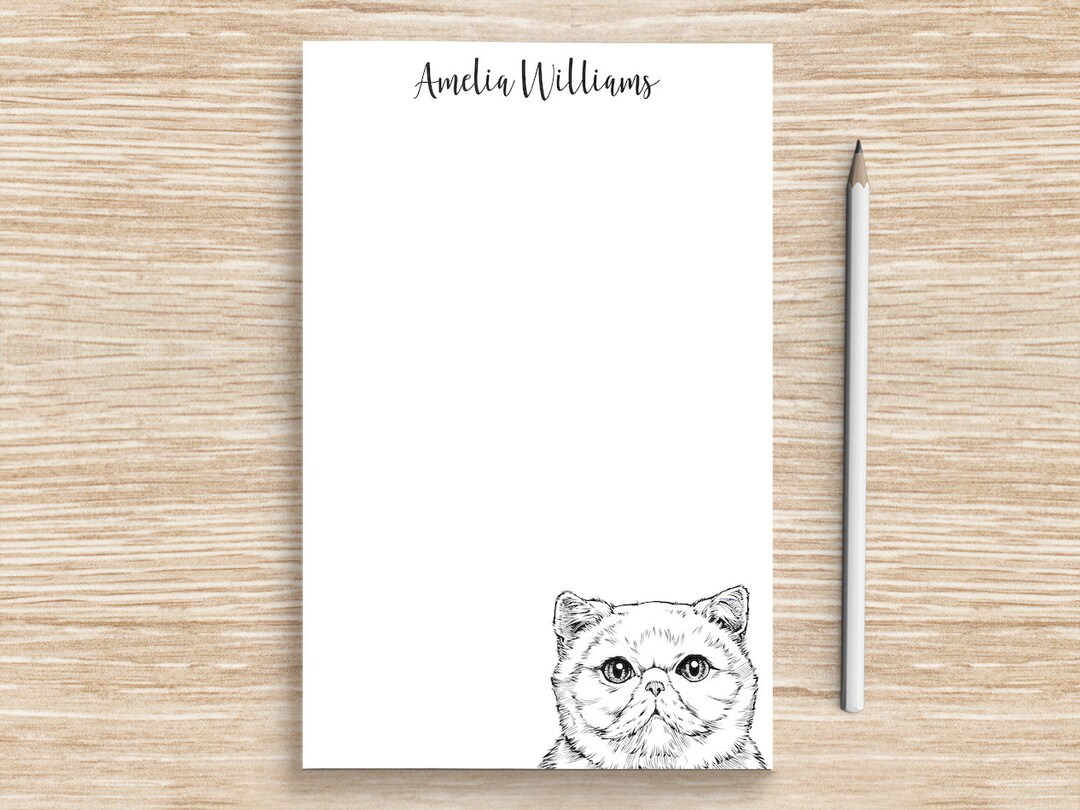 Exotic Shorthair Cat Notepad, Personalized Cat Notepad, Custom Cat ...