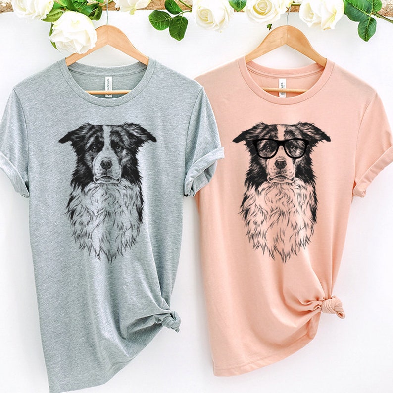 Border Collie Shirt Nerdy Glasses Border Collie Tee Tshirt - Etsy