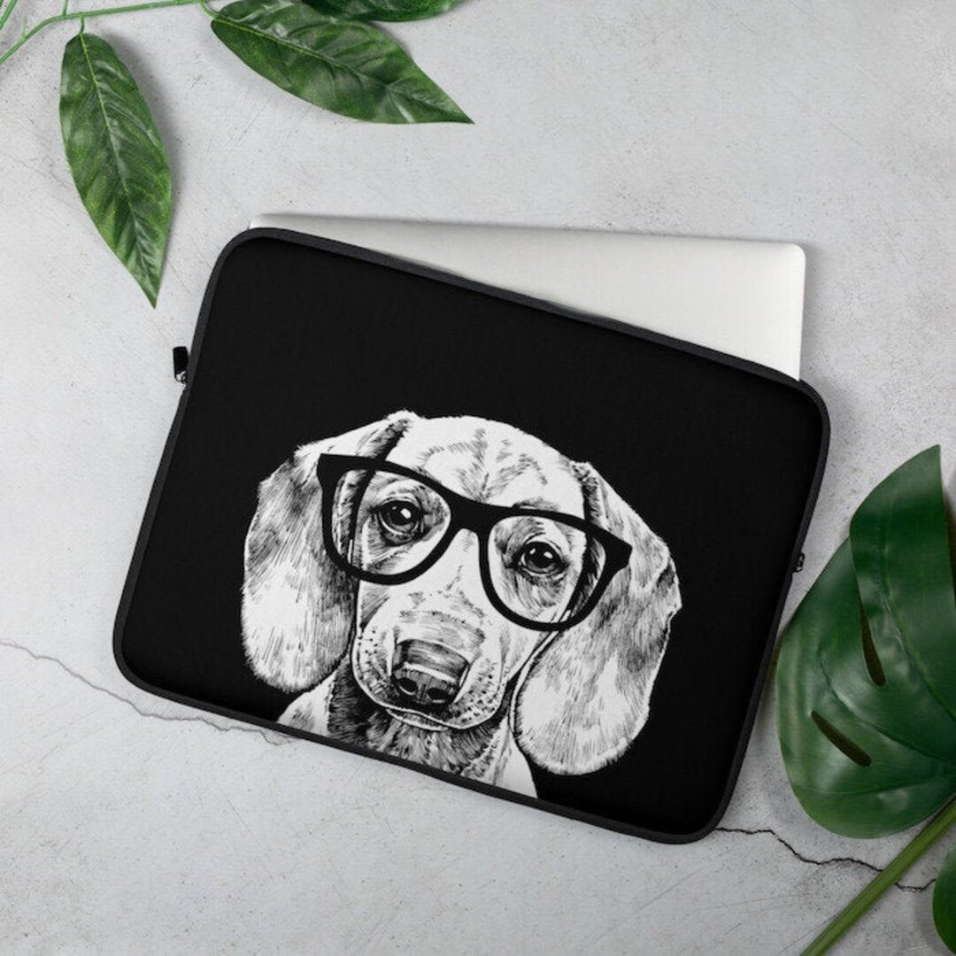 Dachshund Laptop Sleeve, Weenie Wiener Dog Lover Laptop Sleeve, MacBook ...