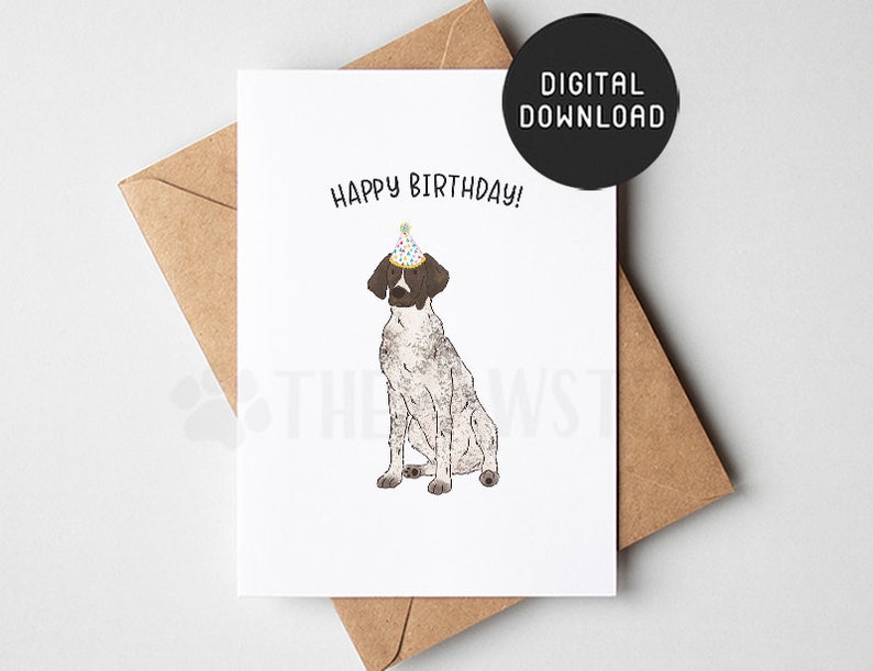 PRINTABLE GSP Birthday Card, Happy Birthday Card From Dog, Dog Mom Dog ...