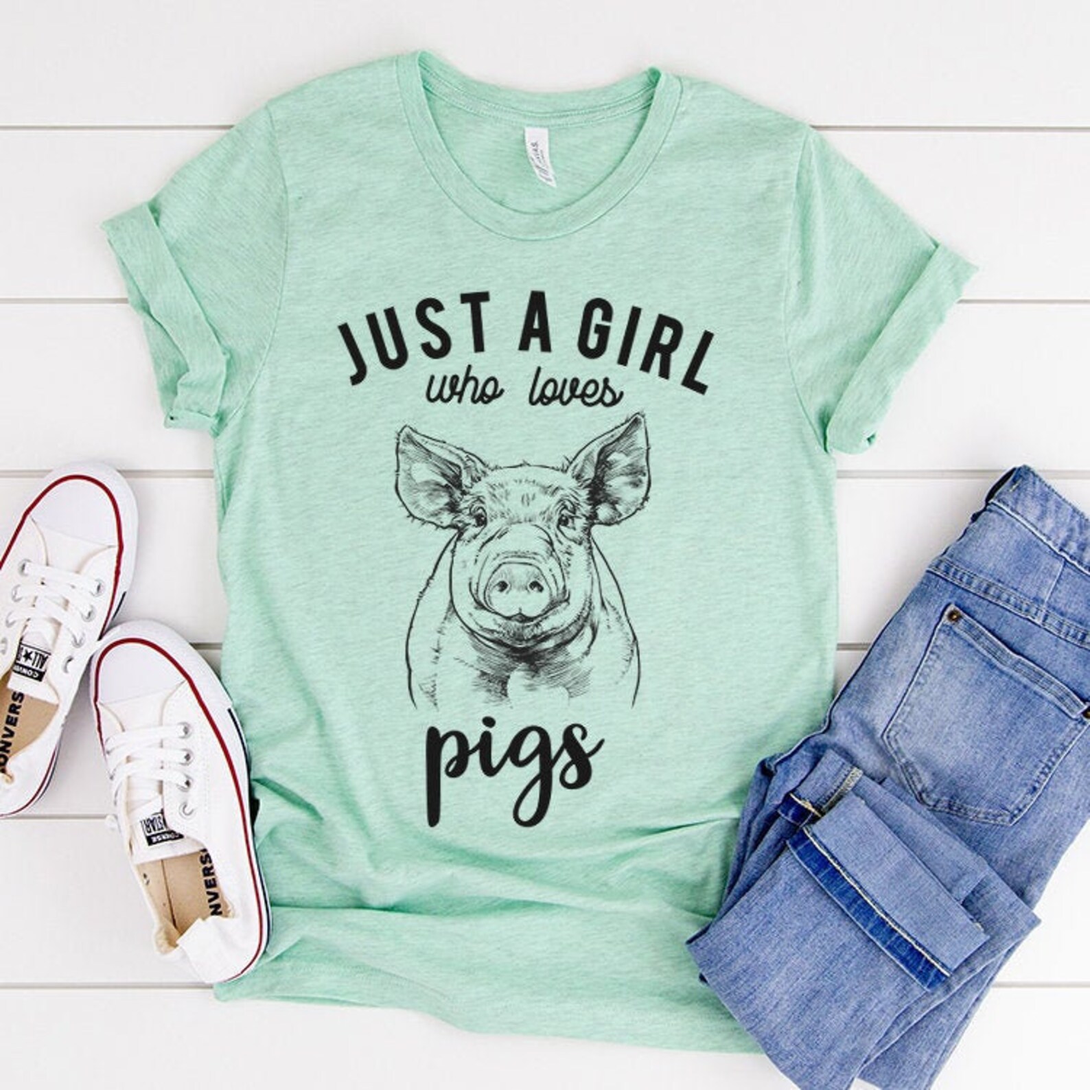Just a Girl Who Loves Pigs Shirt Pig Tee T-shirt Farm Animal - Etsy
