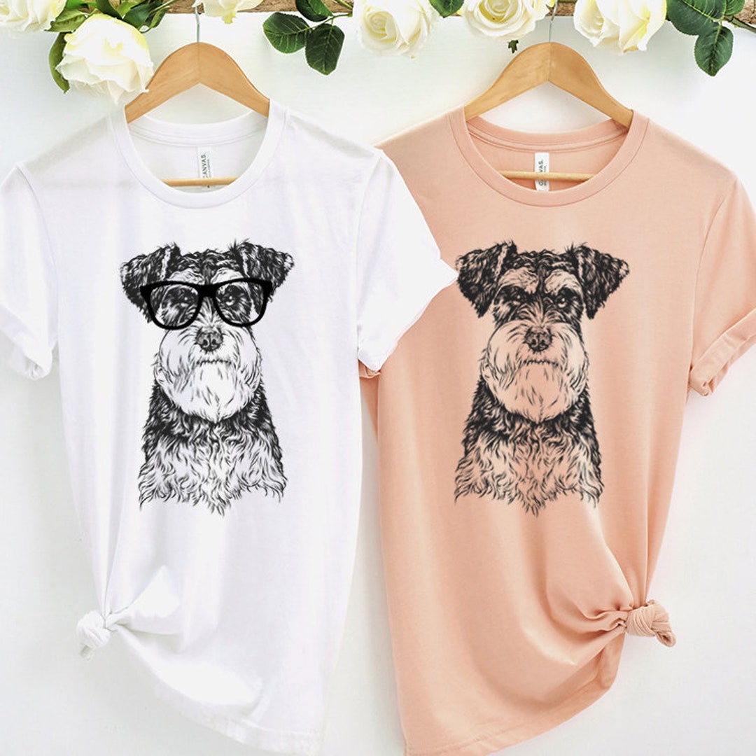 Schnauzer Shirt, Nerdy Glasses Schnauzer Tee T-shirt, Hipster Dog ...