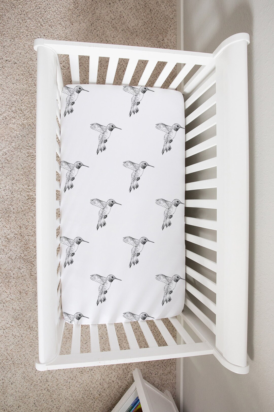 Hummingbird Crib Sheet, Bird Baby Changing Table Cover, Boy Girl Baby ...