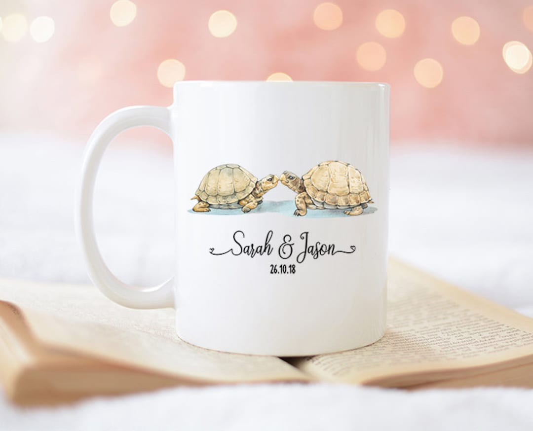 Tortoise Mug, Personalized Coffee Mug for Couple Custom Name Coffee Mug ...
