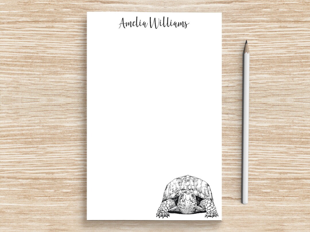 Eastern Box Turtle Notepad, Personalized Land Turtle Notepad, Custom ...