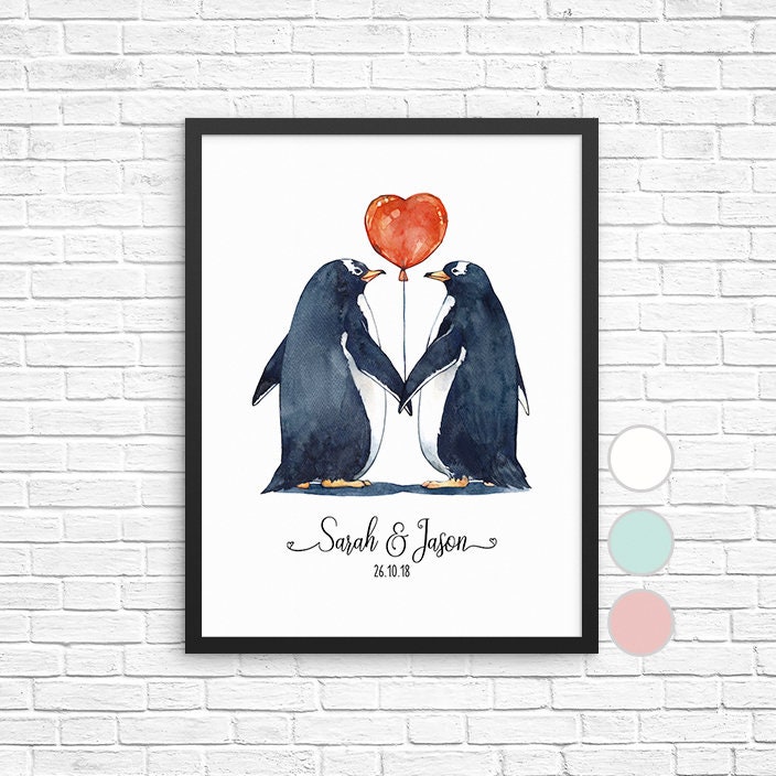 Penguin Couple Drawing