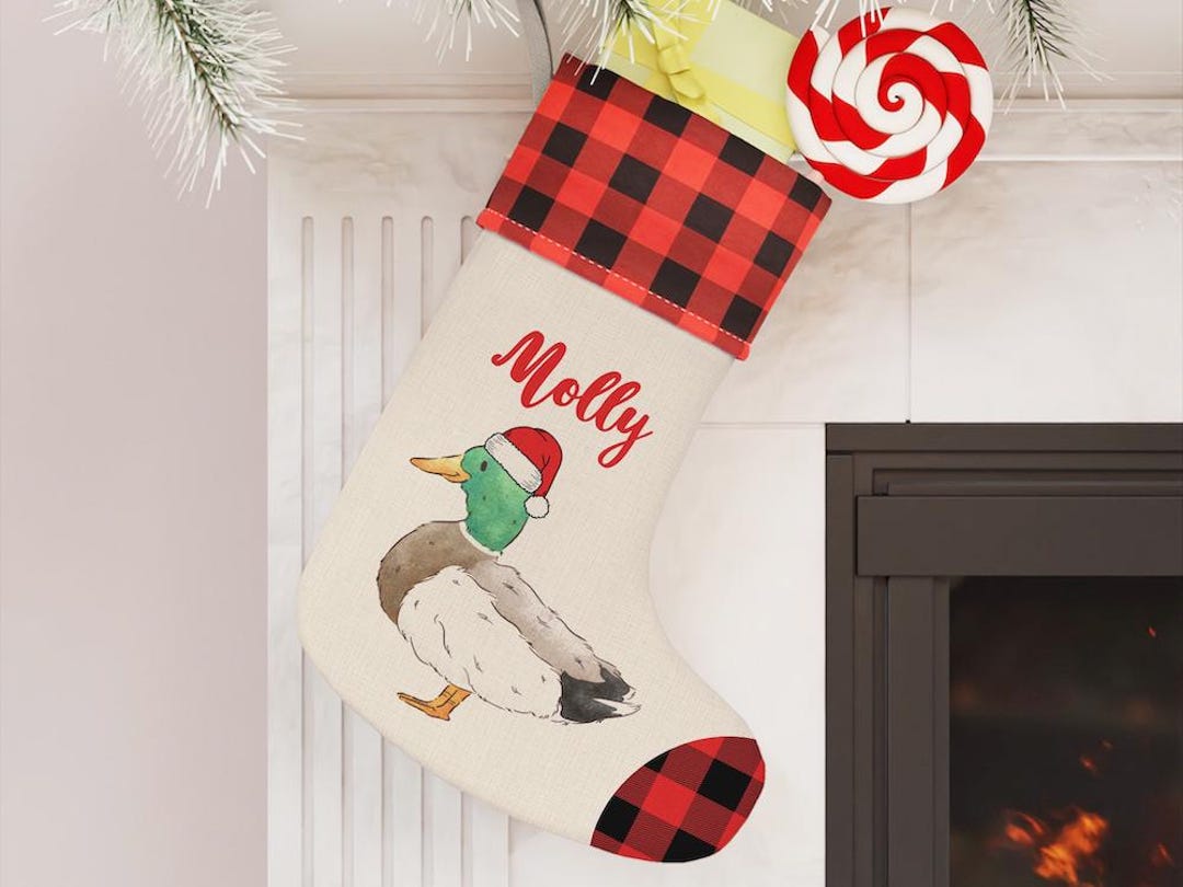 Mallard Duck Christmas Stocking, Personalized Family Duck Stockings ...