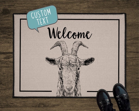Goat Door Mat Farm Animal Custom Farmhouse Doormat | Etsy