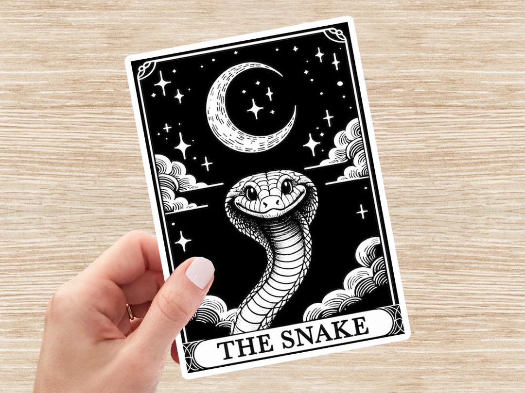 Snake Sticker, Green Snake Decal, Reptile Animal Tarot Card Sticker ...