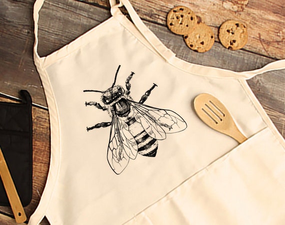 Bee Apron Bee Lovers Aprons With Pockets Animal Cooking - Etsy