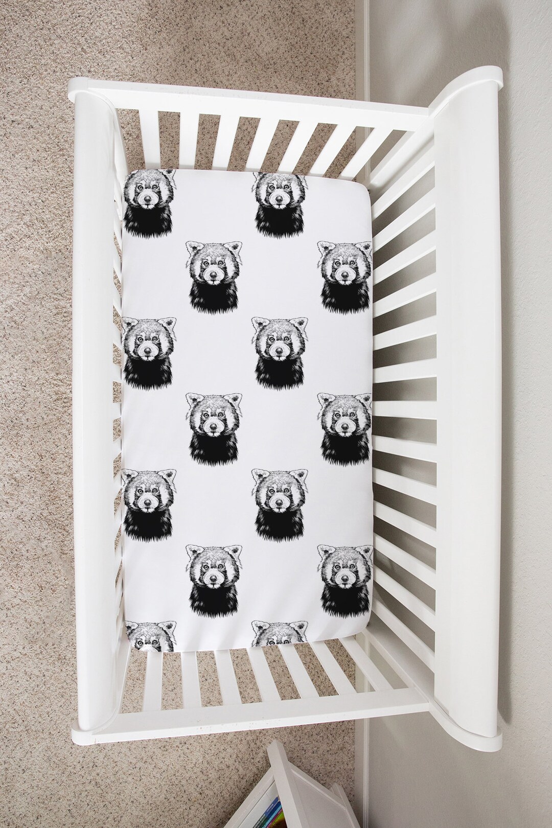 Red Panda Crib Sheet, Animal Baby Changing Table Cover, Boy Girl Baby ...