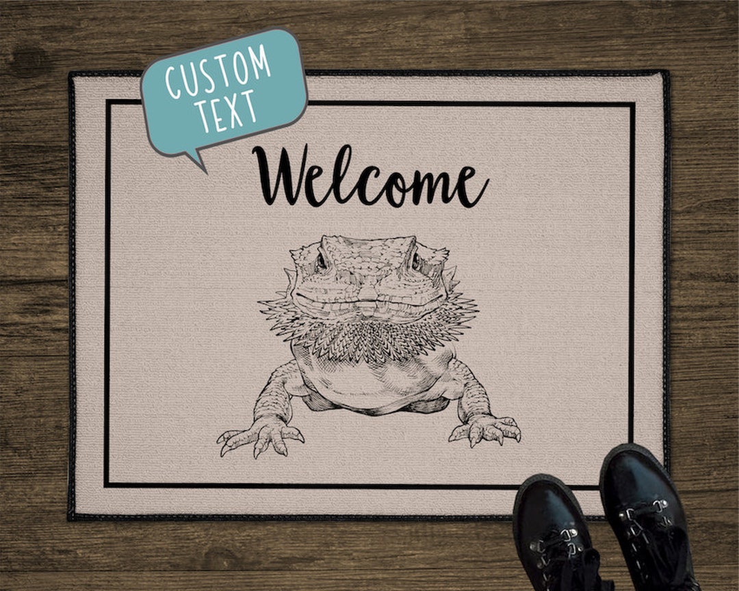 Bearded Dragon Door Mat, Animal Custom Front Doormat, Personalized ...