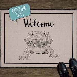 Bearded Dragon Door Mat, Animal Custom Front Doormat, Personalized ...