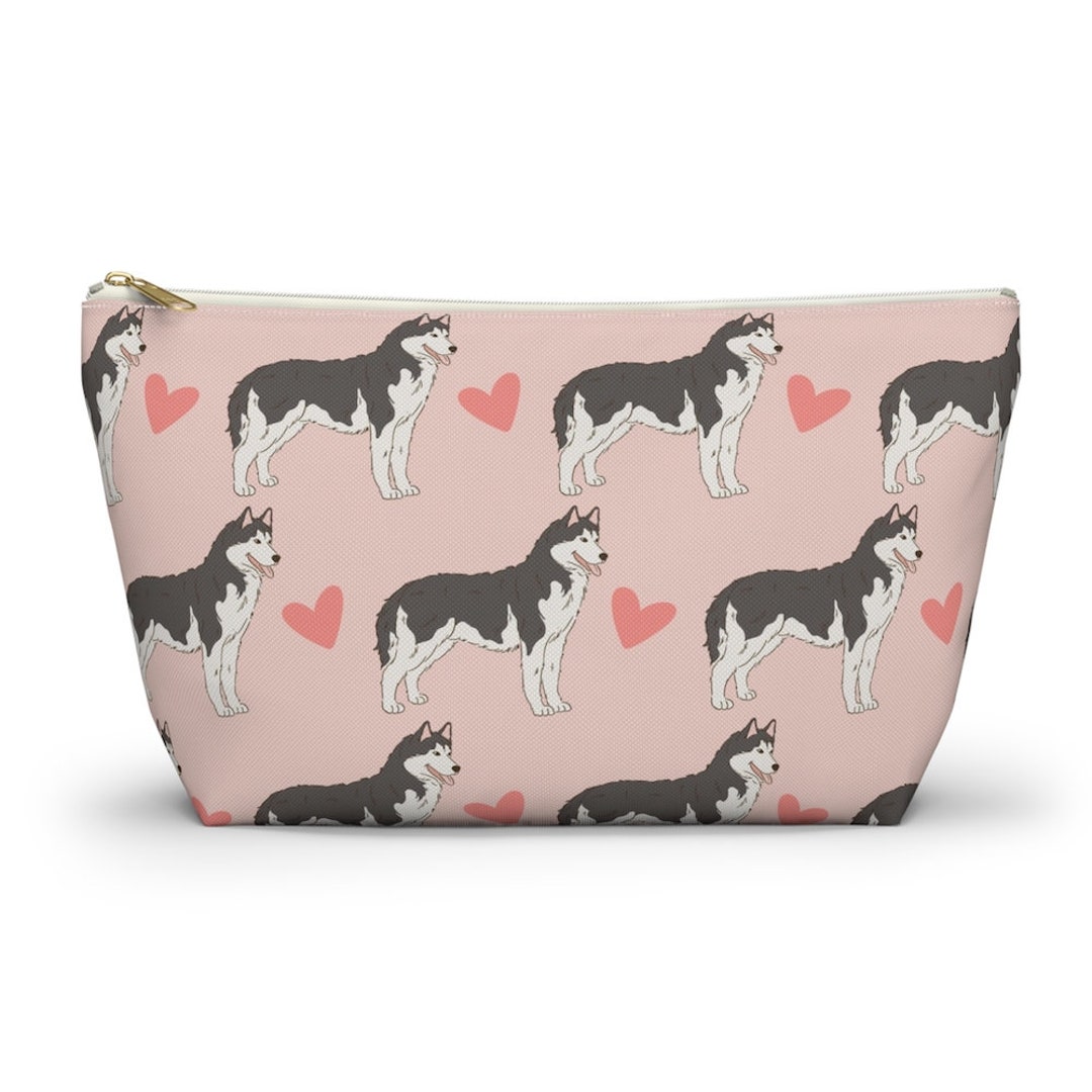 Siberian Husky Pouch, Dog Treat Bag Huskies Mom Makeup Bag Pencil Case ...