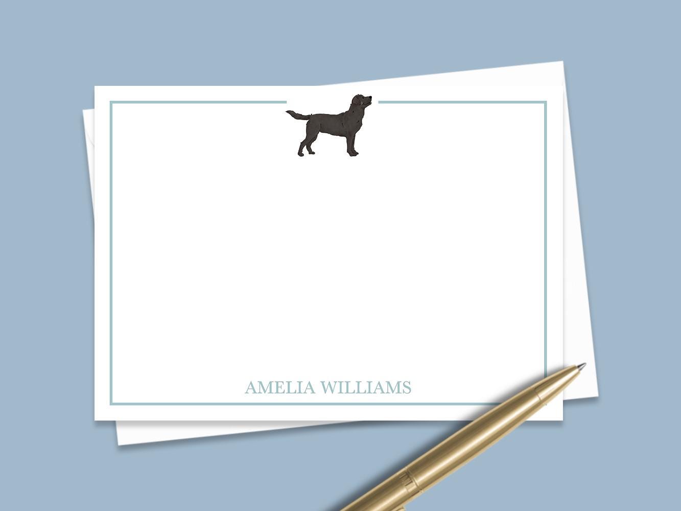 Custom Labrador Retriever Note Cards, Personalized Dog Notecard Set ...