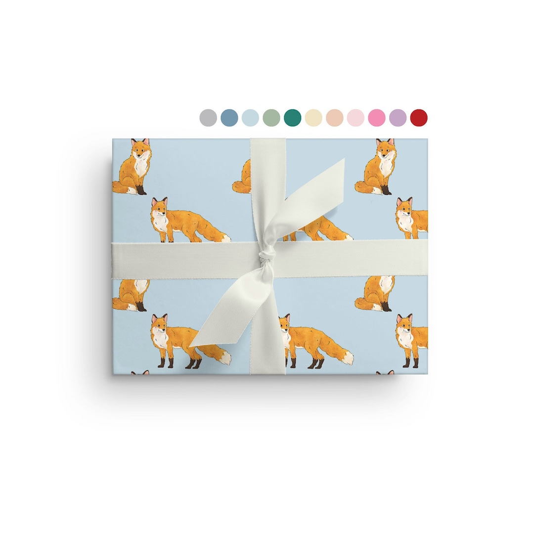 5 Sheets of Fox Wrapping Paper, Custom Woodland Animal Wrapping Paper ...