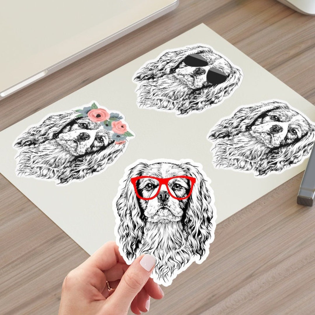 Cavalier King Charles Spaniel Sticker Sheet, Cavie Vinyl Stickers ...