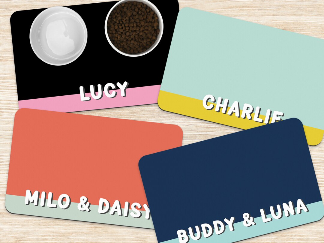 Custom Dog Mat, Colorful Personalized Pet Placemat, Cute Cat Mat ...