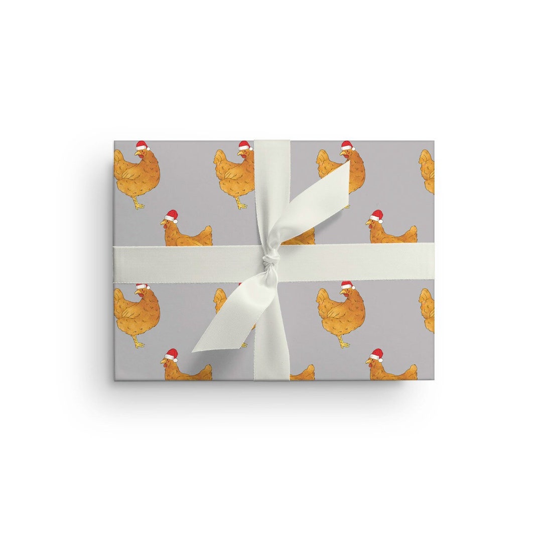 5 Sheets of Chicken Wrapping Paper, Farm Animal Christmas Wrapping ...