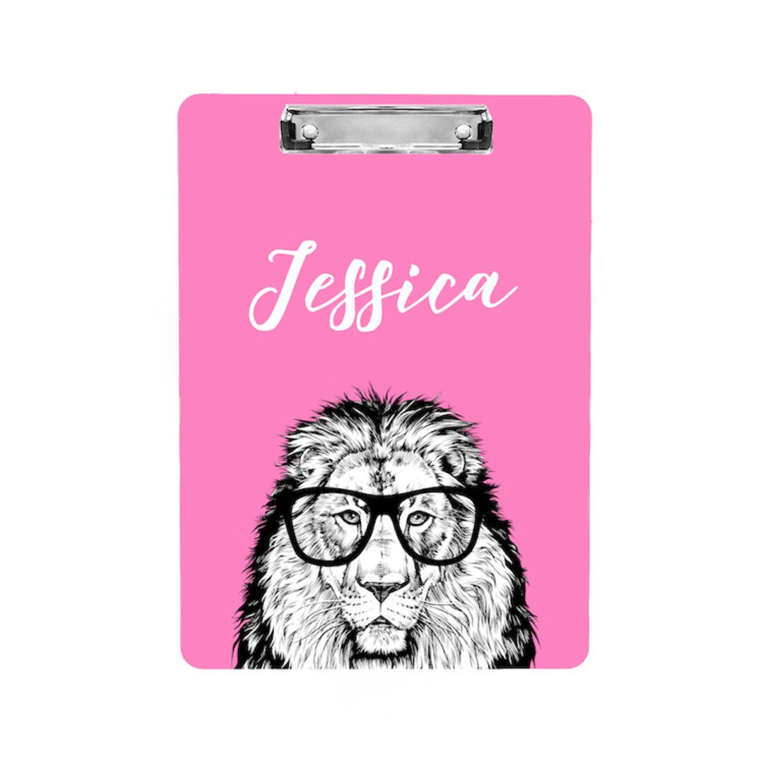 Lion Clipboard, Animal Personalized Clipboard, Custom Name Clipboard ...