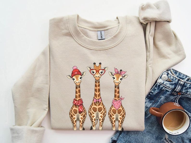Giraffe Valentine Shirt, Farm Animal Sweatshirt, Farmhouse Hoodie ...