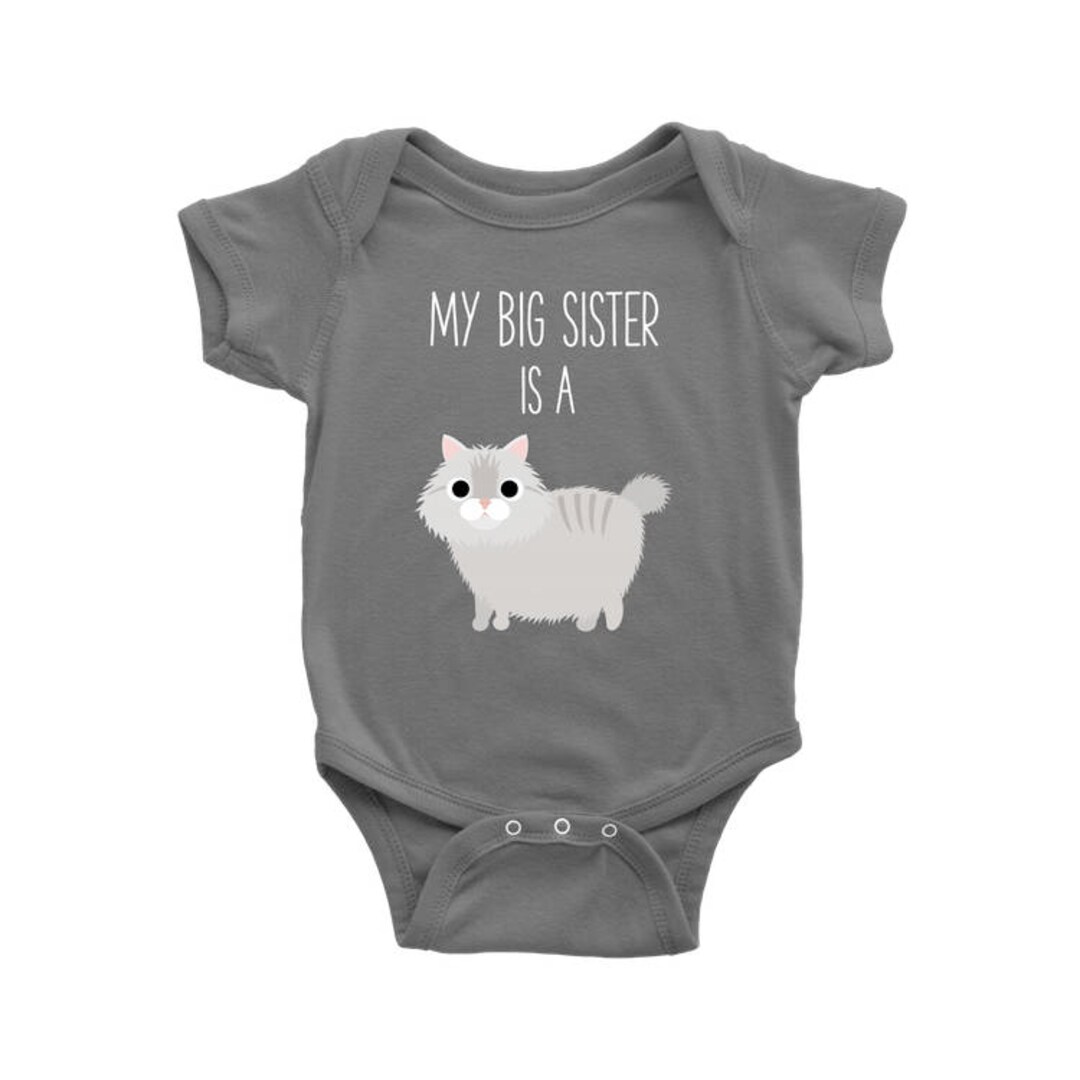 My Big Sister is a Maine Coon Cat Baby Bodysuit, Cat Lover Baby Clothes ...